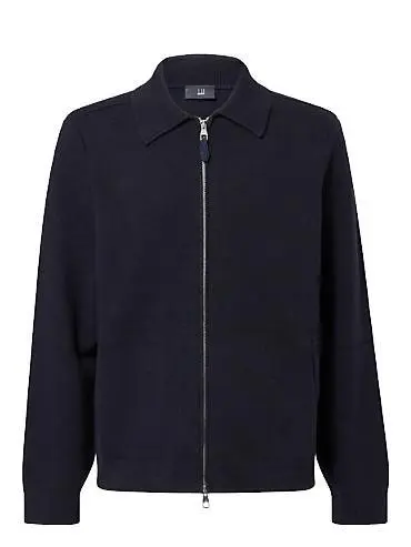 Dunhill Knitted Cotton And Cashmere-blend Jacket - House Navy