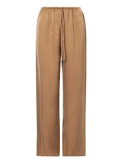 Dissh Percy Wide-leg Silk Trousers - Chestnut