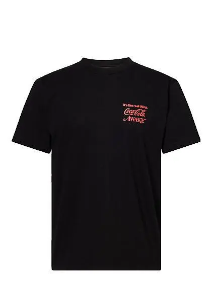 AWAKE NY X Coca Cola Real Thing Crewneck Cotton-jersey T-shirt - Black
