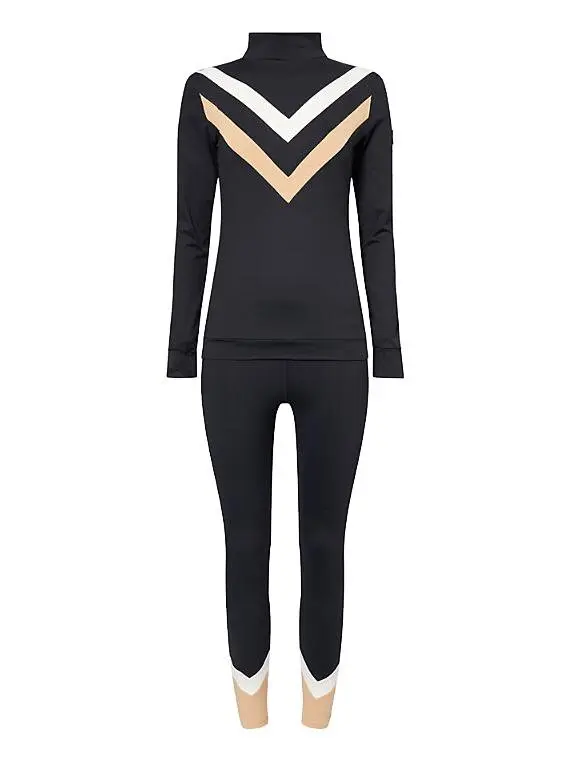 MY SUNDAY SKI Chevron Ski Top And Legging Set - Black