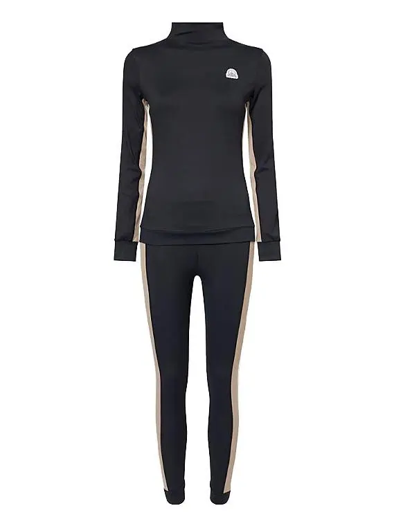MY SUNDAY SKI Racer Stripe Base Layer Set - Black