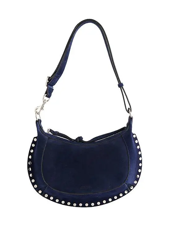 Isabel Marant Oksan Moon Suede Shoulder Bag - Dark Midnight