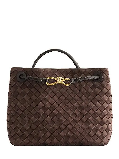 Bottega Veneta Andiamo Medium Suede Bag - Fondant-m Brass