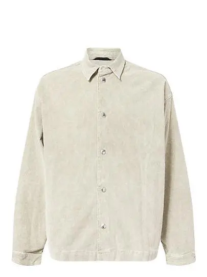 7 For All Mankind Pointed-collar Corduroy Cotton-blend Overshirt - Clover