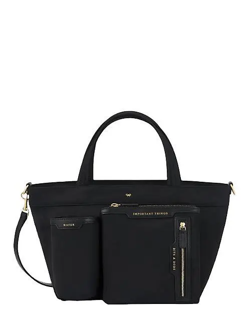 ANYA HINDMARCH E/w Multi Pocket Mini Woven Tote - Black