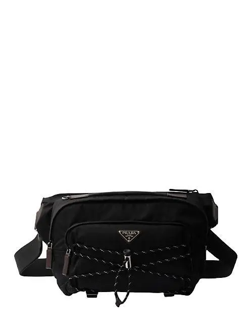 Prada Re-nylon And Leather Shoulder Bag - Black
