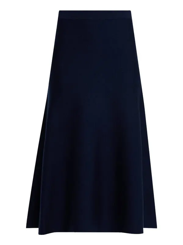 Gabriela Hearst Freddie Midi Wool-cashmere Skirt - Dark Navy