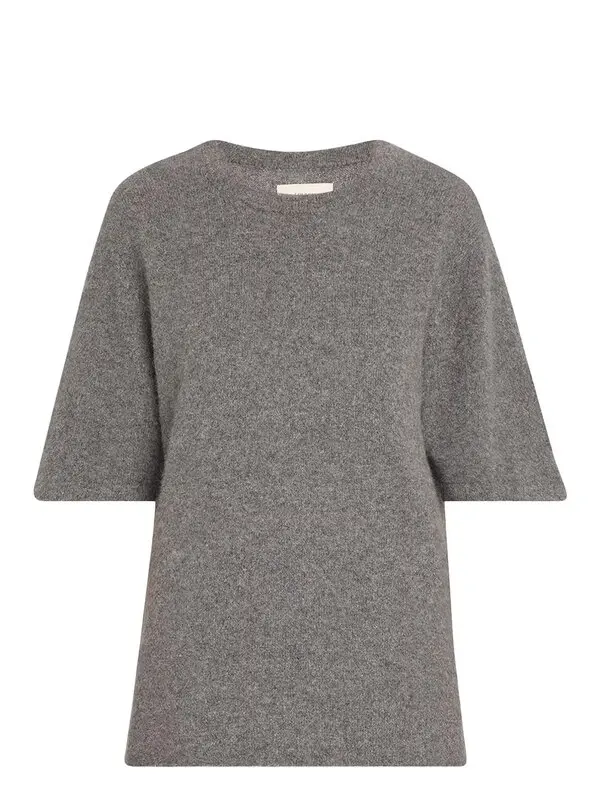 Loulou De Saison Raven Short-sleeve Wool Sweater - Smoke