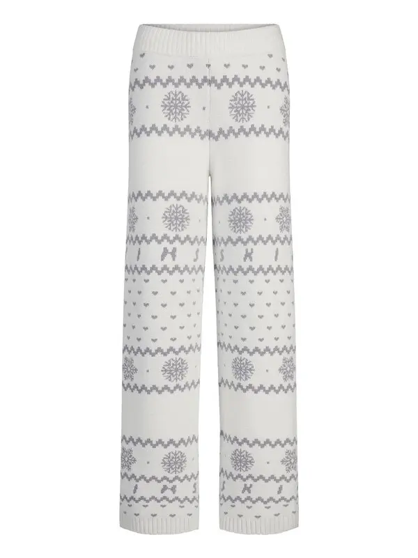 SKIMS Fair Isle Bouclé Knit Pants - Marble Heart Fairisle