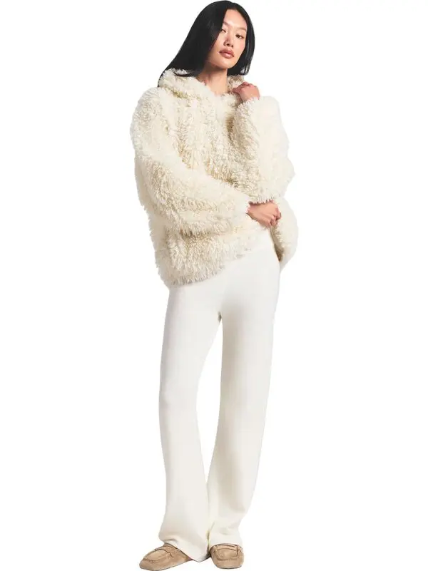 SKIMS Faux Fur Hoodie - Egret