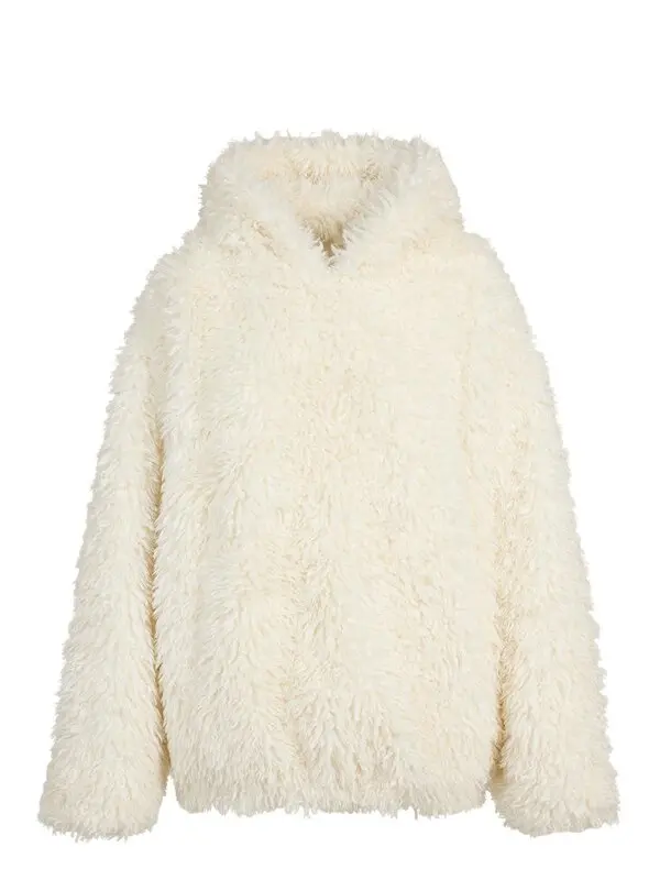 SKIMS Faux Fur Hoodie - Egret