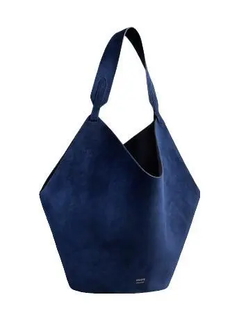 Khaite Lotus Calfskin Suede Tote Bag - Midnight Navy