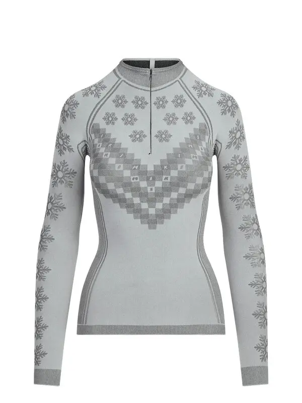 SKIMS Half Zip Long Sleeve First Layer - Mirror Winter Fair Isle