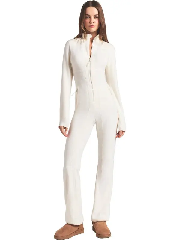 SKIMS Outdoor Fleece Catsuit - Ecru