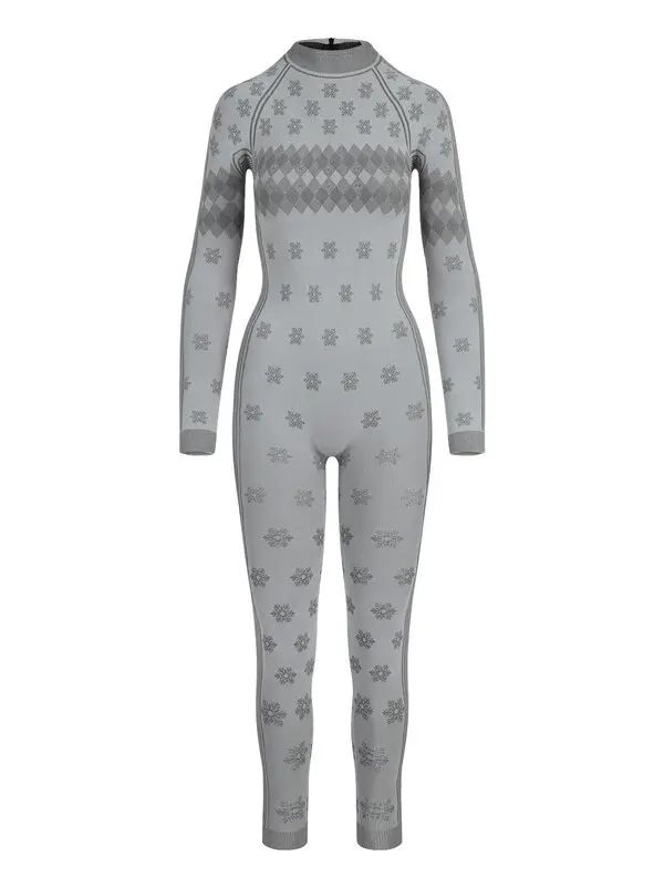 SKIMS First Layers Turtleneck Catsuit - Mirror Winter Fair Isle