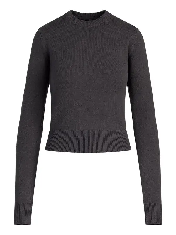 SKIMS Ribbed Long Sleeve Crewneck - Ash