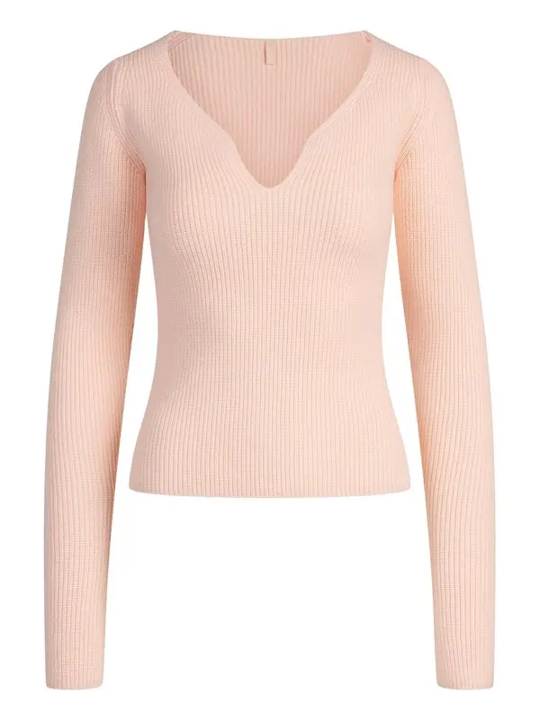 SKIMS Ribbed Long Sleeve Top - Primrose