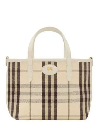 Burberry Reversible Check & Leather Tote Bag - Soap