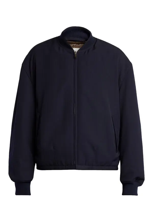 THE ROW Fenn Wool And Silk Bomber Jacket - Dark Navy