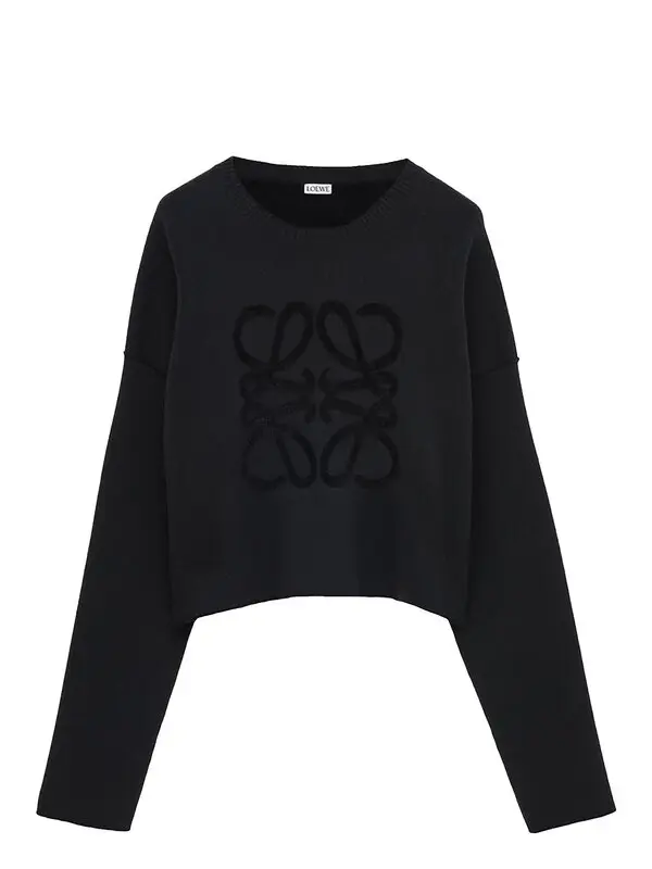 Loewe Anagram Wool-blend Sweater - Black