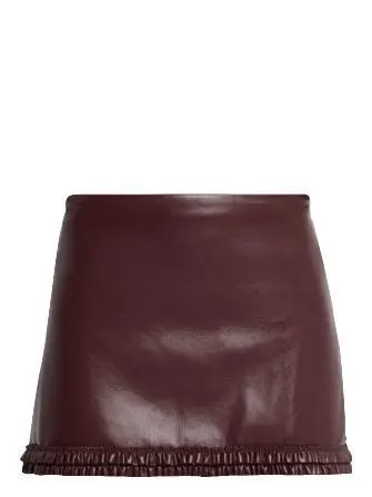 LoveShackFancy Noala Faux Leather Mini Skirt - Oxblood