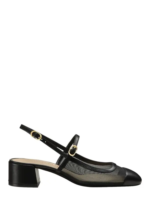 STUART WEITZMAN Maeve Mesh Mary Jane Slingback Pumps - Black