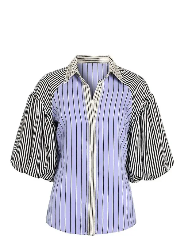 Ramy Brook Flor Mixed-stripe Blouse - Multi Cata