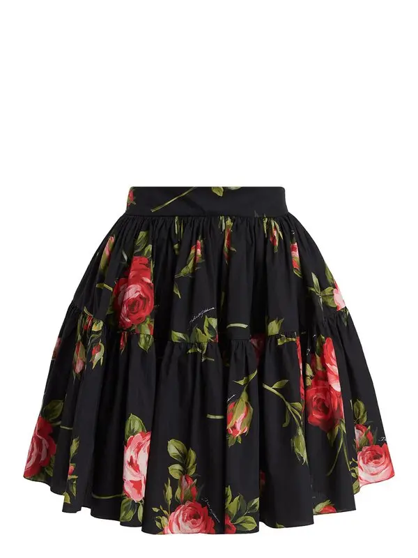 Dolce & Gabbana Floral-print Short Skirt - Bouquet Rose