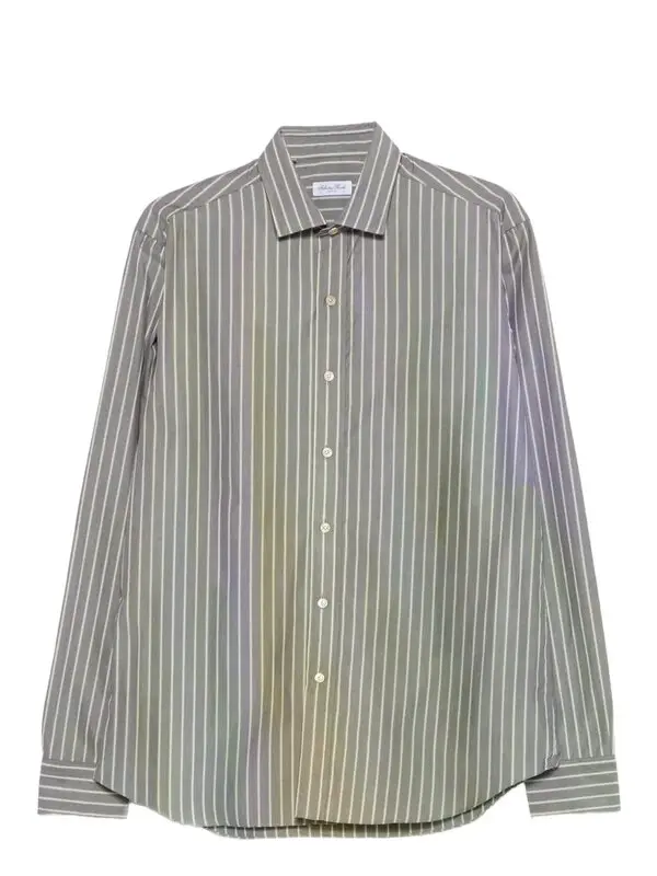 SALVATORE PICCOLO Double-stripe Classic Shirt - Grey
