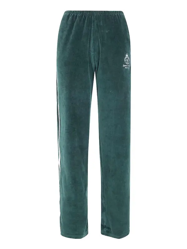 SPORTY & RICH Crown Tennis Velour Sweatpant - Green