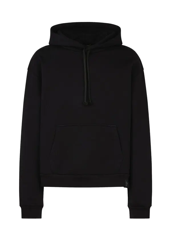 GIUSEPPE ZANOTTI Cotton Hoodie With Signature Print - Black
