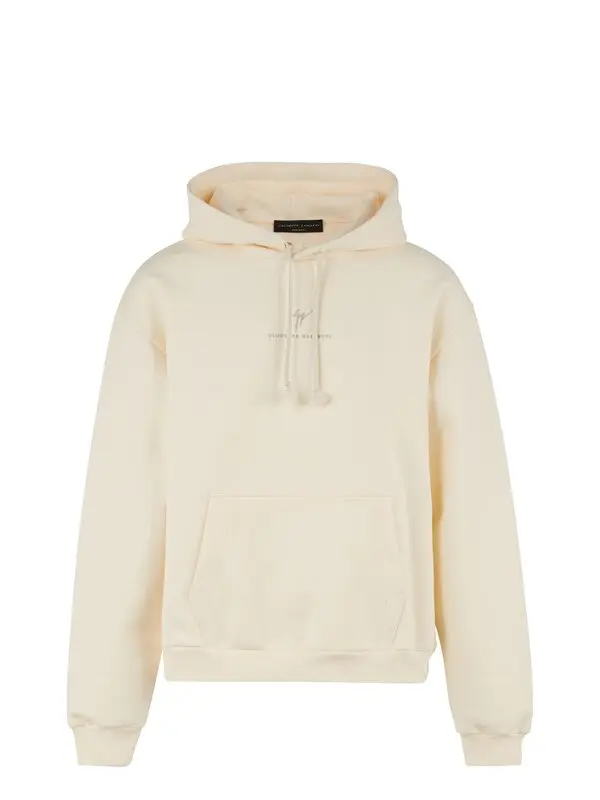 GIUSEPPE ZANOTTI Cotton Signature Hoodie - White