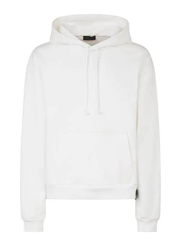 GIUSEPPE ZANOTTI Signature Print Cotton Hoodie - White