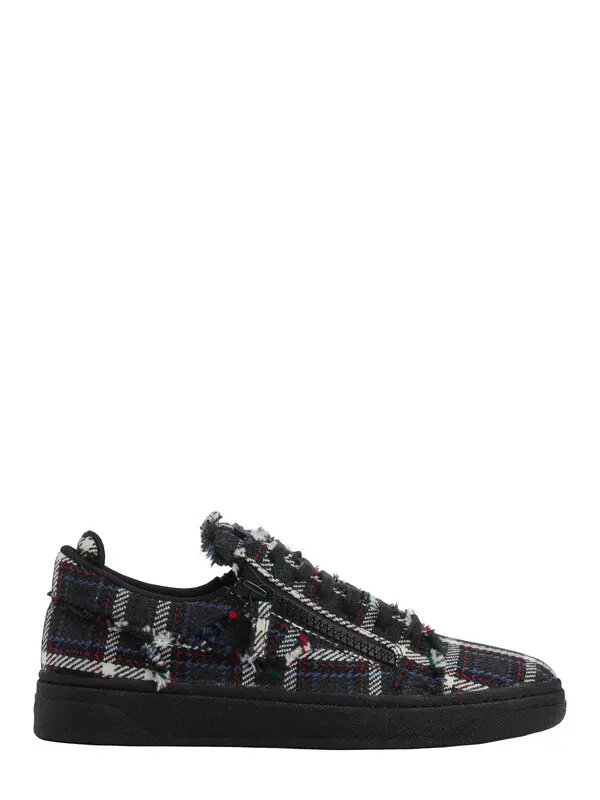 GIUSEPPE ZANOTTI Low-top Tartan Sneakers - Black