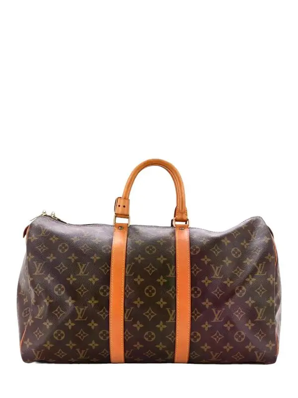 LOUIS VUITTON Keepall 45 Monogram Canvas Satchel - Brown