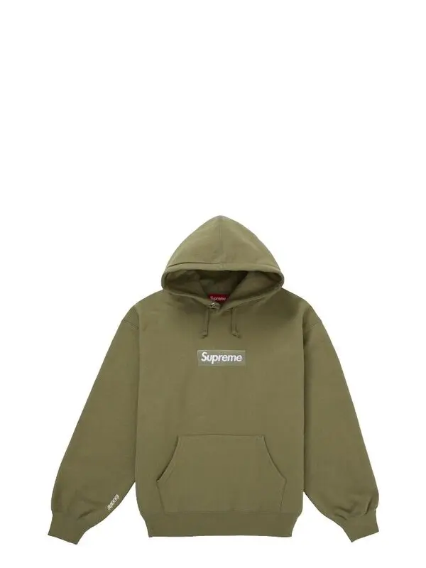Supreme Box Logo Hooded Sweatshirt - Light Olive