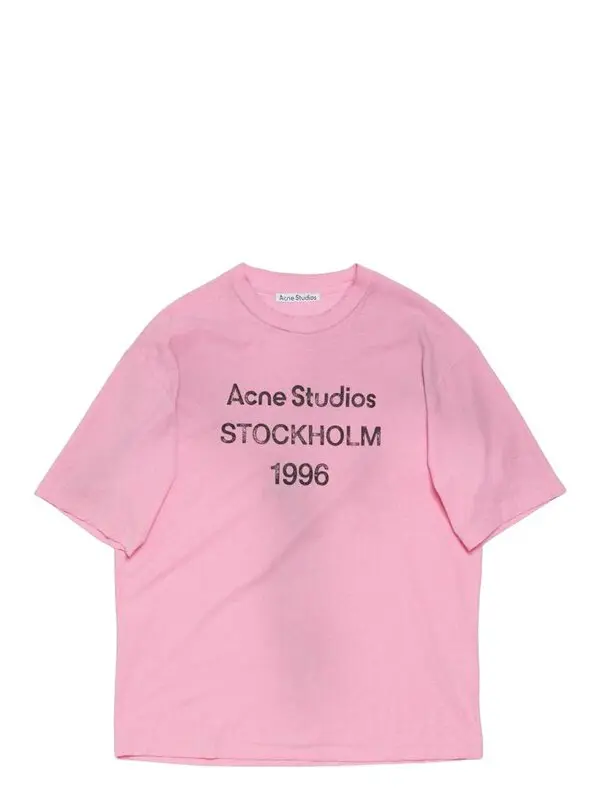 Acne Studios Logo Relaxed Fit T-shirt - Cotton Candy Pink