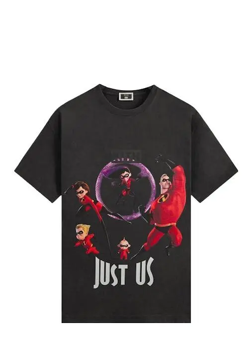 Kith X Disney Pixar The Incredibles Just Us Vintage Tee Shirt - Black