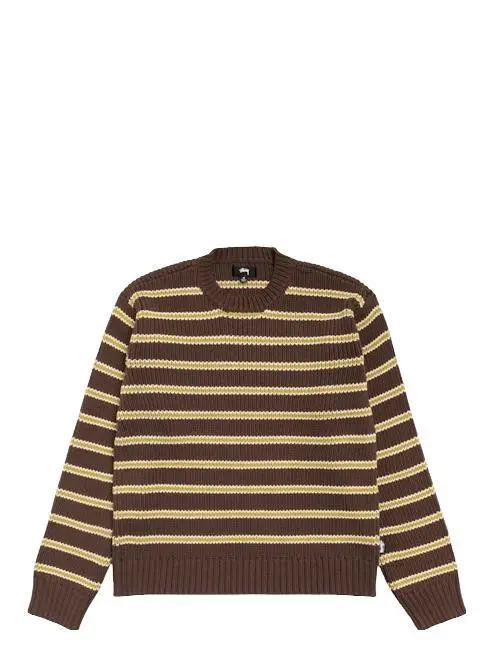 StÜssy Chunky Cotton Stripe Sweater - Forest