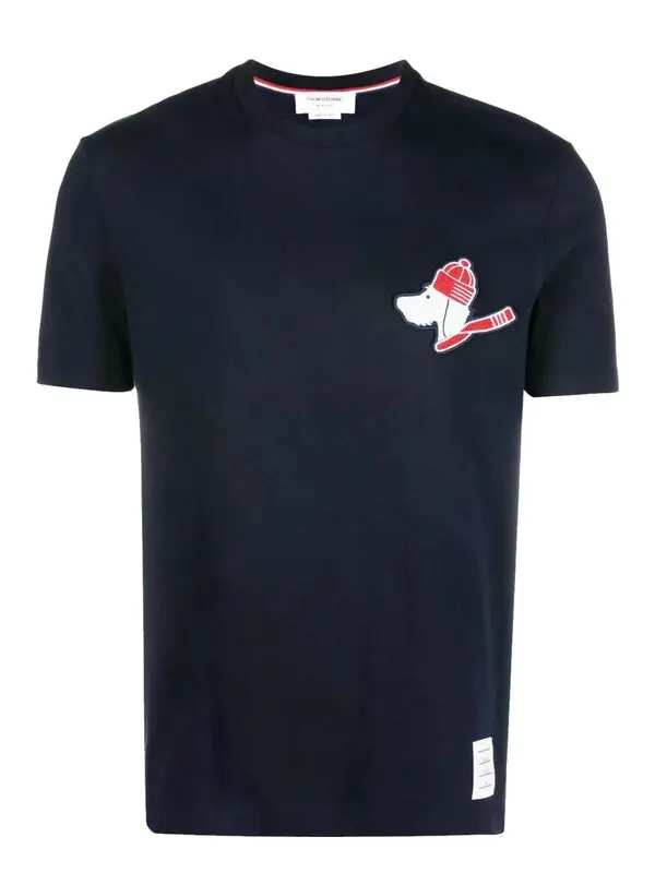 Thom Browne Hector-patch Short-sleeve T-shirt - Blue
