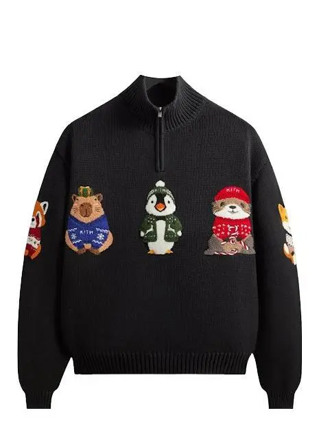 Kith Kithmas Animals Wyona Quarter Zip - Black