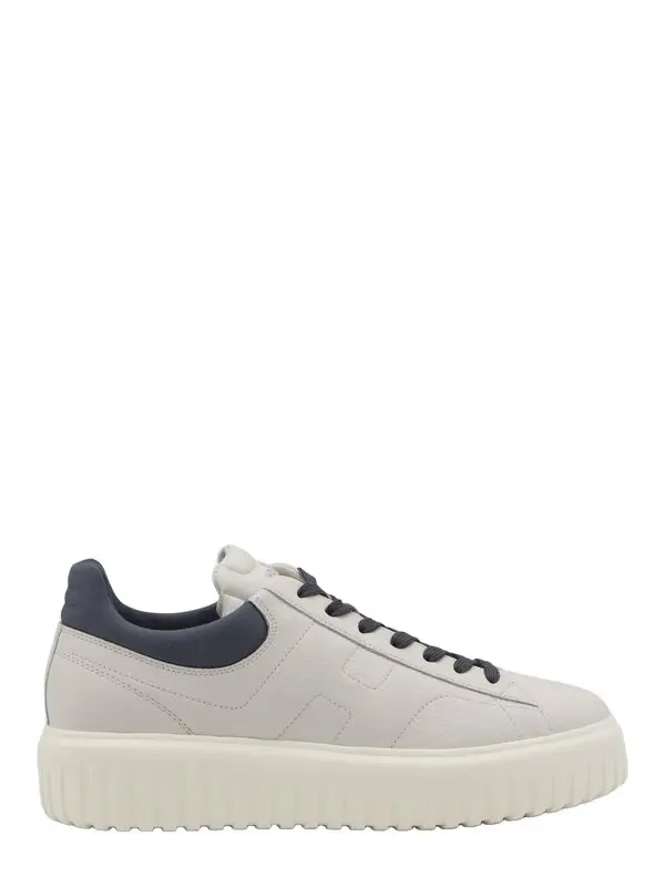 Hogan Leather Sneakers - Bianco-denim