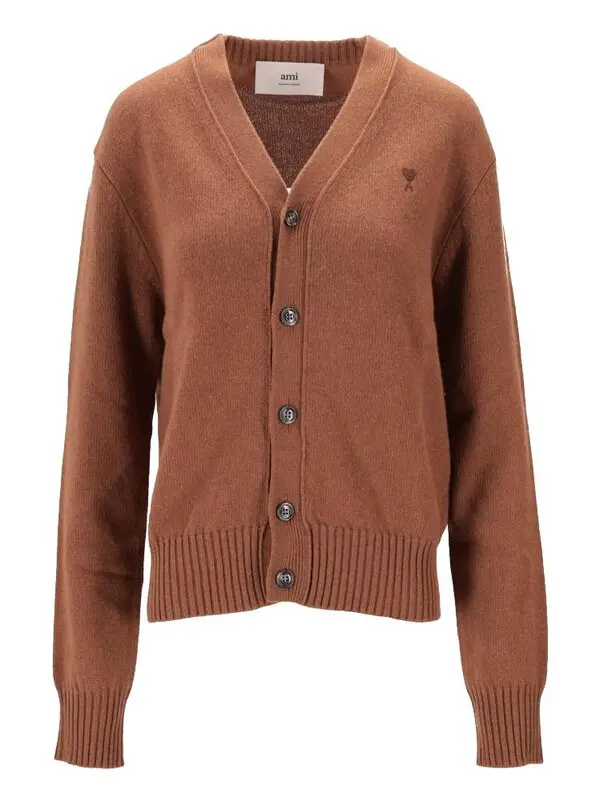 Ami Cardigan De Coeur - Brown