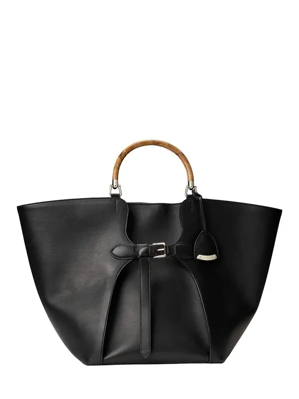 Ralph Lauren Large Leather Tote Bag - Black