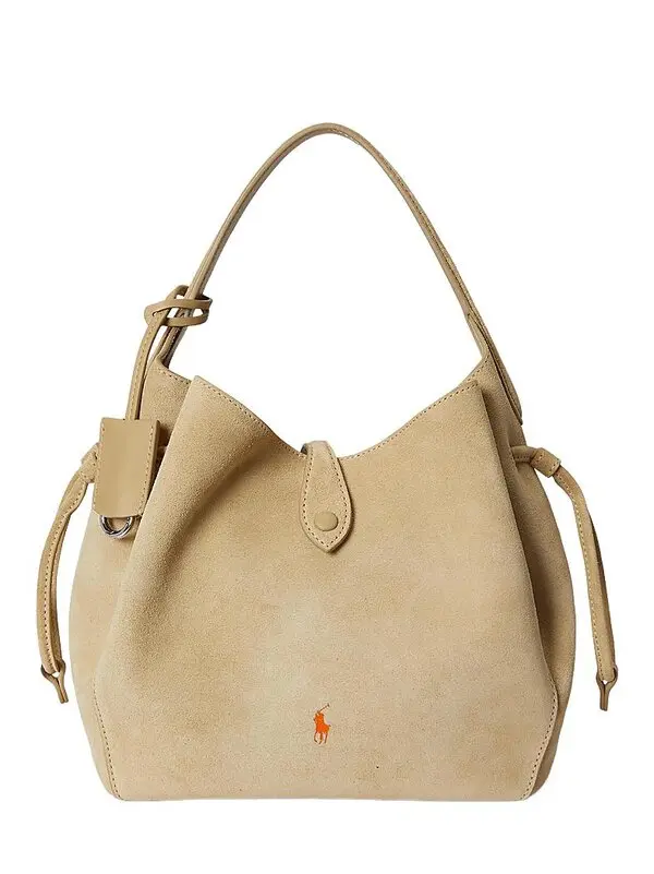 Polo Ralph Lauren Polo Play Suede Shoulder Bag - Cashew