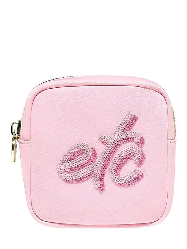 Stoney Clover Lane Embroidered Mini Pouch - Flamingo