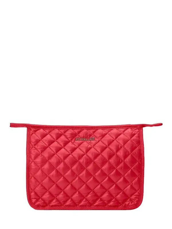 Mz Wallace Metro Quilted Clutch - Apple/light Gold