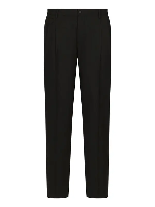 Dolce & Gabbana Tailored Wool Twill Pants - Black
