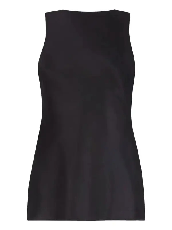 Nina Ricci Draped Satin Top - Black