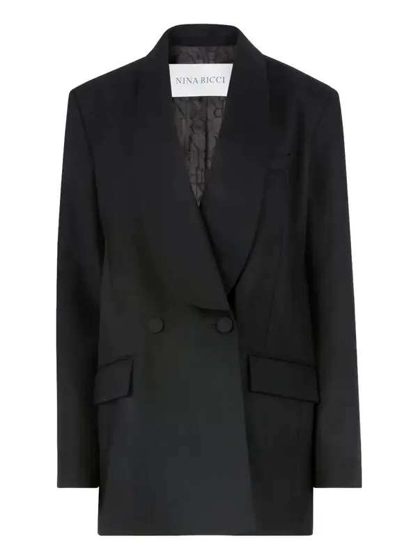 Nina Ricci Wool Gabardine Double-breasted Blazer - Black